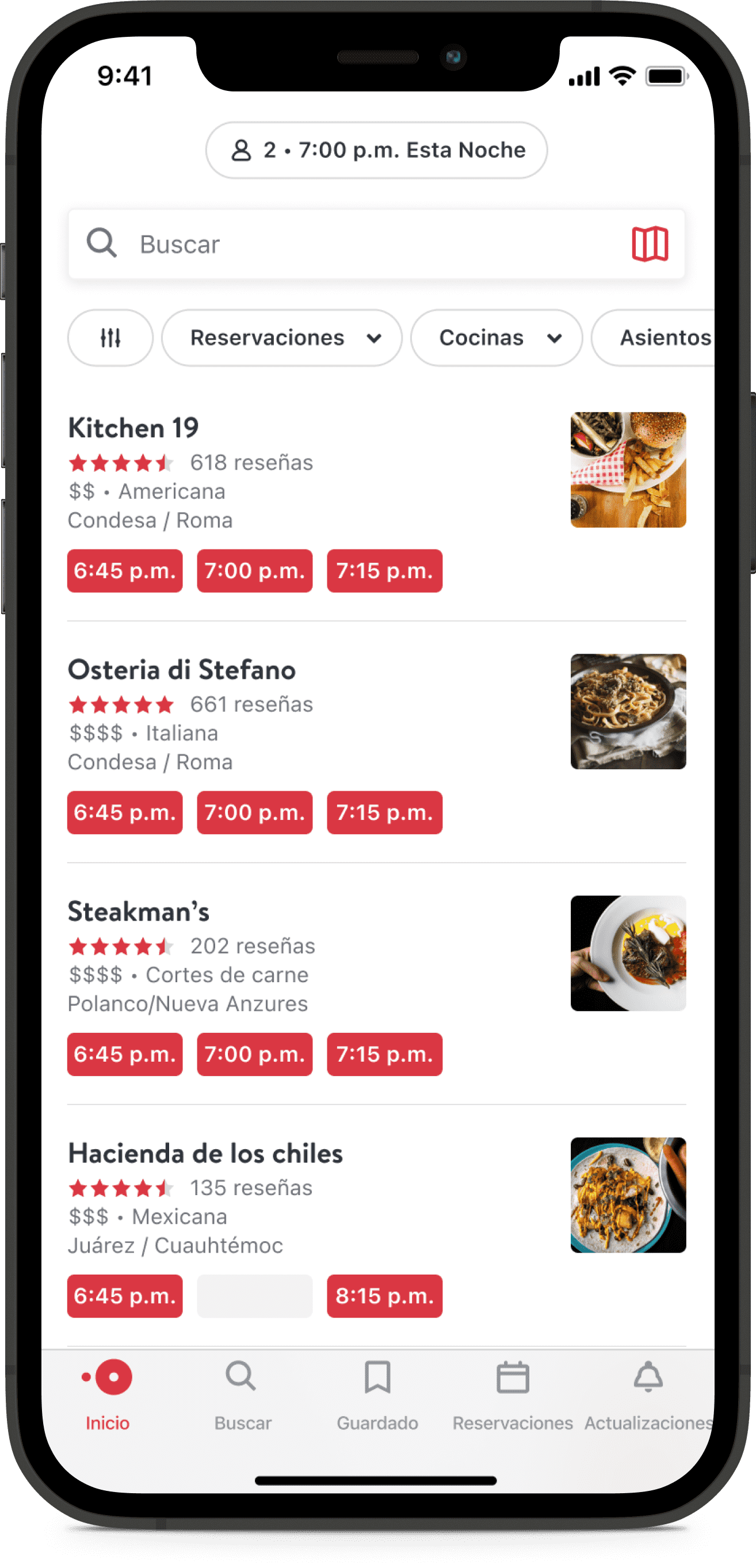 Cómo buscar los mejores restaurantes con la app de OpenTable